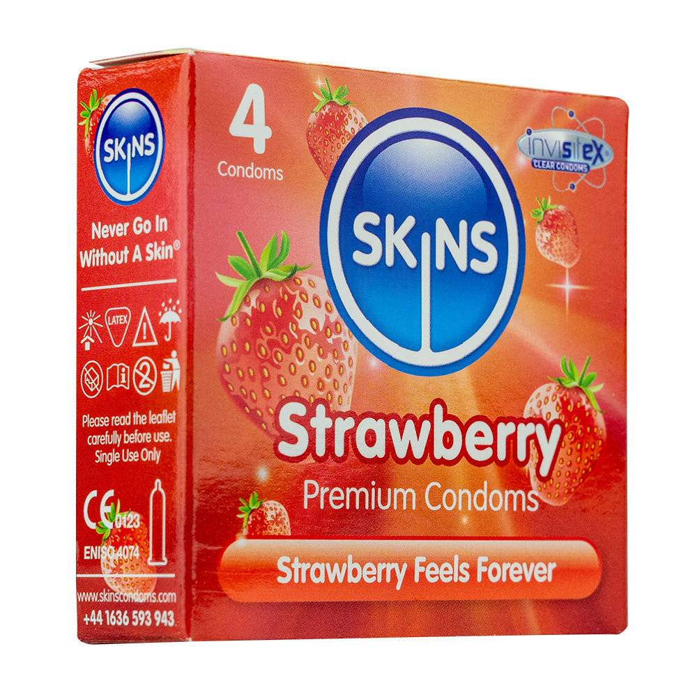 Skins Condoms Strawberry 4 Pack - International 1 – Adult Sex Toys ...